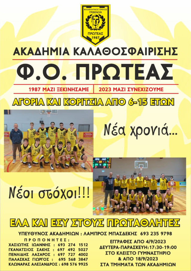 Ακαδημίες Πρωτέα Γρεβενών - mygrevena